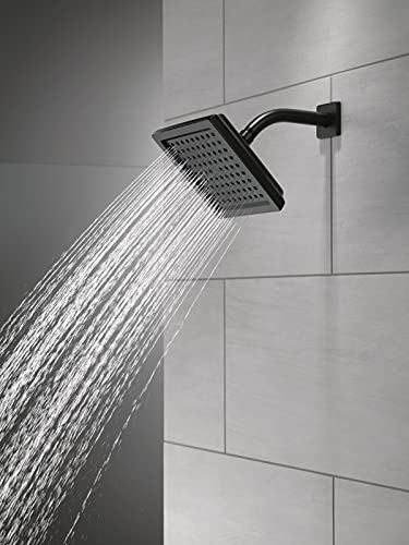 Delta Faucet Single-Spray Matte Black Shower Head, Shower Head Black Square Shower Head, Black Showerhead, Matte Black RP62283BL