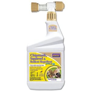 bonide chipmunk, squirrel & rodent repellent, 32 oz ready-to-spray for outdoor use, deter from lawn & garden