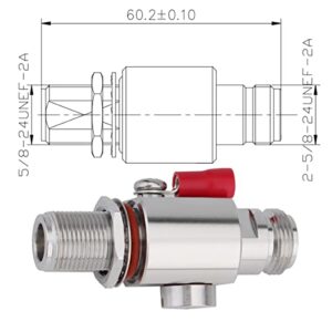 RFiotasy Coaxial N Type Lightning Arrestor 0 to 6 GHz (N-Female/N-Female) 50ohm, Protects 3G,4G,LTE, GPS,2.4GHz/5GHz Wi-Fi, 900MHz,Ham Other Outside Antennas