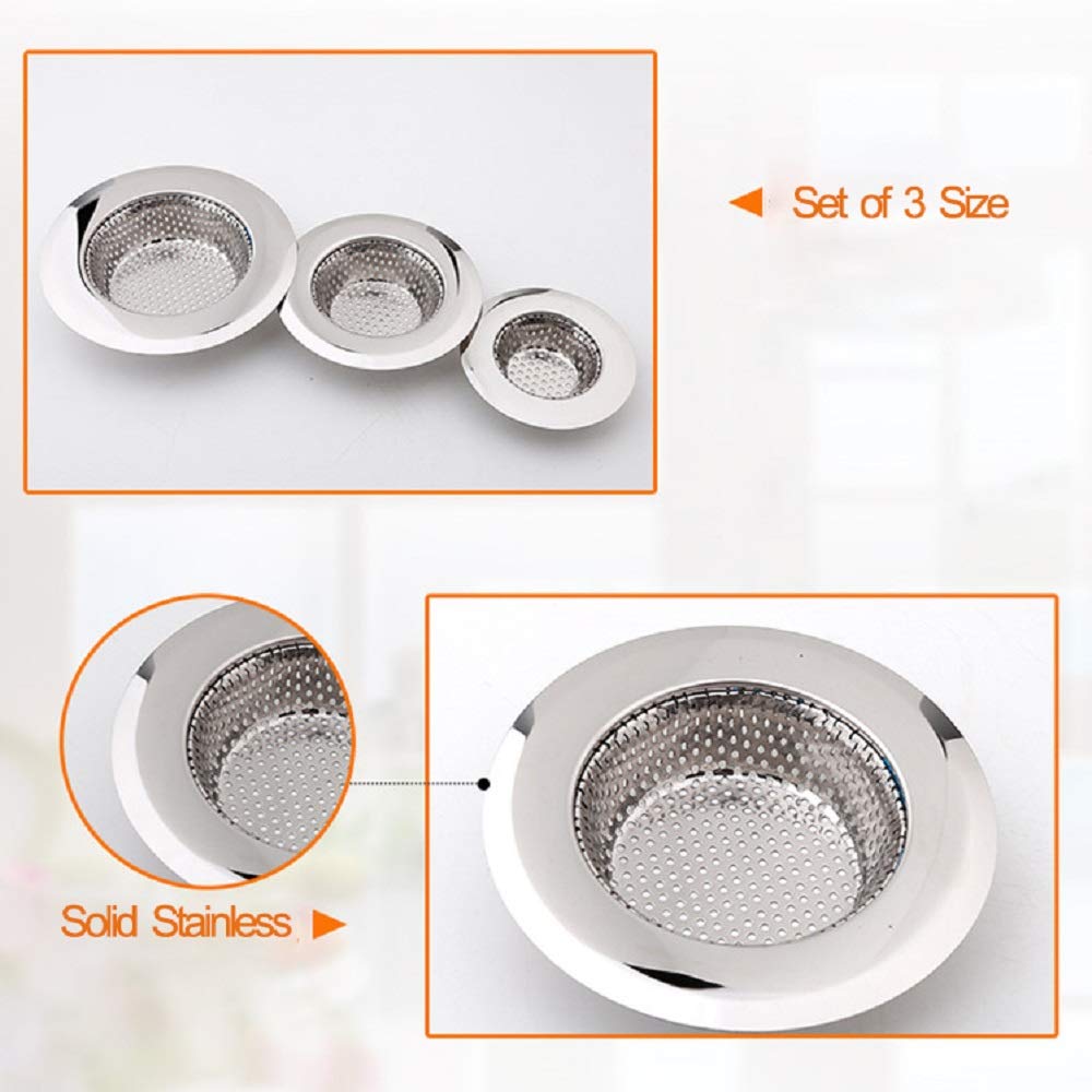 Hair Catcher Shower Drain(3 Pack), Bathtub Drain Cover, Sink Tub Drain Stopper, Sink Strainer for Kitchen and Bathroom, Hair Stopper for Bathtub Drain Cover Size from 2.13'' to 4.5''.