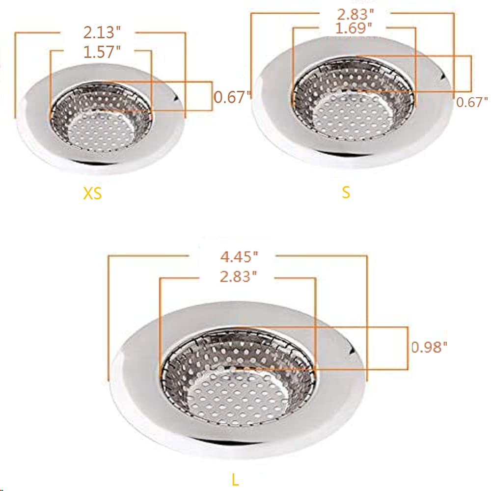 Hair Catcher Shower Drain(3 Pack), Bathtub Drain Cover, Sink Tub Drain Stopper, Sink Strainer for Kitchen and Bathroom, Hair Stopper for Bathtub Drain Cover Size from 2.13'' to 4.5''.