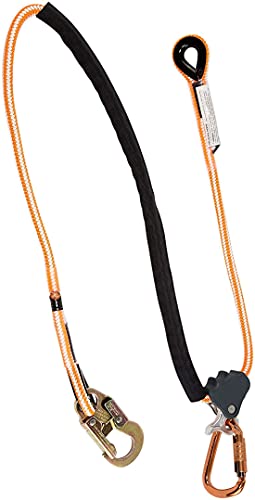 Pelican Rope Positioning with Steel Snap Hook (1/2 inch x 8 feet) – Adjustable, High Visibility Polyester Rope for Fall Protection, Arborists, Tree Climbers - ANSI Z133 & OSHA 1910/1926 Certified