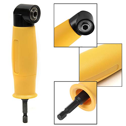 Yakamoz 1/4 Inch Shank 90° Degree Right Angle Attachment Right Angle Drill Driver Screwdriver Extension Holder Adapter