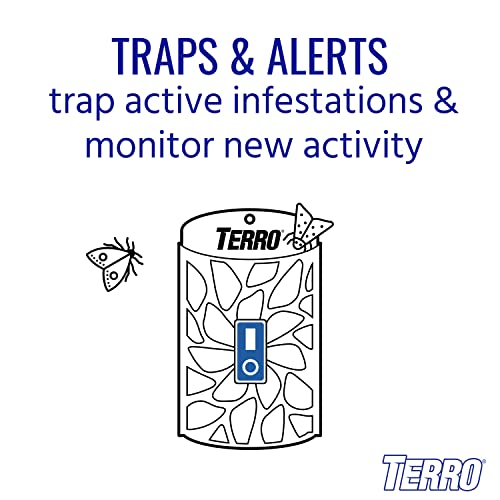 TERRO T2950 Closet & Pantry Moth Trap Killer Plus Alert -Attract, Trap, and Kill Clothes, Grain, Flour, Meal, and Seed Moths