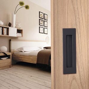 Sehrgut Flush Pull Handle (2 Pack) 6" Rectangular Plated Oil Rubbed Bronze, Free of Sharp Edge, for Sliding Pocket Barn Door or Cabinet