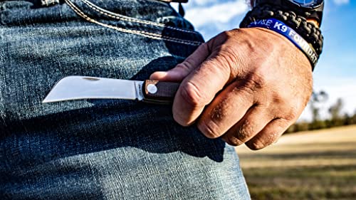 BATTLBOX Lord & Field The Farm-Hand Knife - 2.75" Blade Folding Pocket Knife - Denim Micarta Scales - Every-Day-Carry Tool Bushcraft