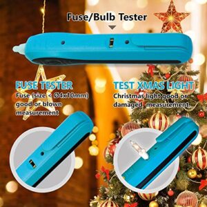 allsun Christmas Light String Tester Non Contact Voltage Finder Meter Light Bulb&Fuse Checker Gun 12-600 V AC Mini Light Repairing Tool, Blue