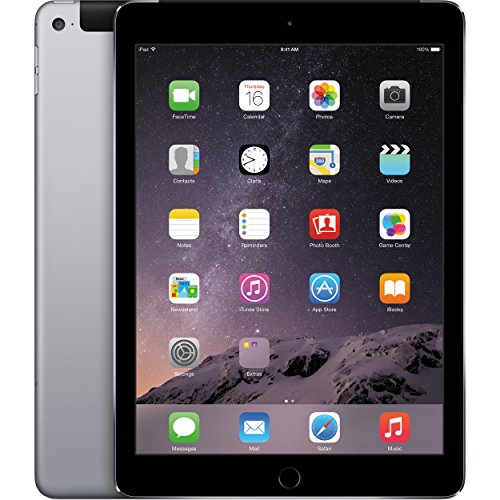 Apple iPad Air 2 MH2M2LL/A 64GB Wifi + Cellular Unlocked 9.7in Space Gray (Renewed)