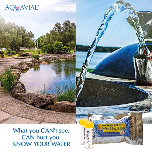 AquaVial Well Water Testing Kit 2 Pack | E Coli and Coliform Water Test Kit | Water Testing Kits for Drinking Water Pool Pond Lake Well | Water Bacteria Test Kit | Home Water Testing Kit Easy to Use