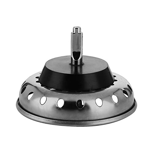 Hydro Master Kitchen Sink Basket Strainer Replacement for Standard Drains(3-1/2 Inch)，Heavy Duty Stainless Steel with Rubber Stopper for Kitchen Sinks