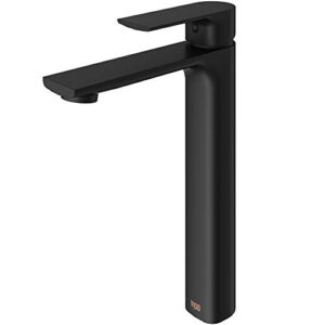 vigo norfolk 10.75 inch h single hole single handle bathroom faucet in matte black - vessel sink faucet vg03027mb