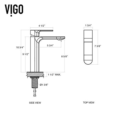 VIGO Norfolk 10.75 inch H Single Hole Single Handle Bathroom Faucet in Matte Black - Vessel Sink Faucet VG03027MB