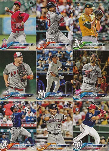 2018 Topps Traded MLB Baseball Updates and Highlights Series Complete Mint 300 Card Set LOADED with Stars and Rookie Cards Including Aaron Judge, Mookie Betts, Ronald Acuna, Juan Soto, Shohei Otani and Many Others