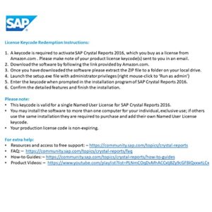 SAP Crystal Reports 2016 Reporting software [32 Bit] [PC Download]