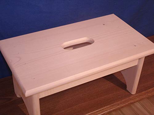 Handmade wooden step stool 4" wood step stool with hand hole rustic wooden step stool unfinished wooden step stool childrens step stool