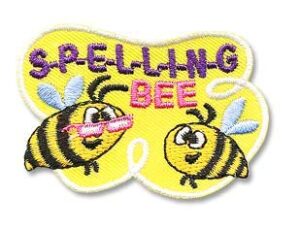 cub girl boy spelling bee embroidered iron-on fun patch crests badge scout guides