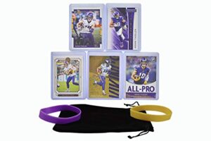 adam thielen football cards (5) assorted bundle - minnesota vikings trading card gift set