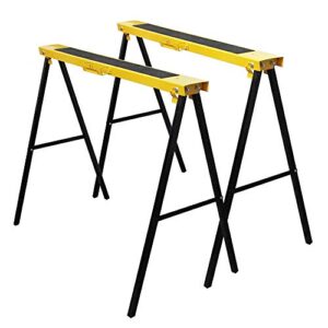 Forup Portable Folding Sawhorse, Heavy Duty Twin Pack, 275 lb Weight Capacity Each 2 Pack (Yellow)