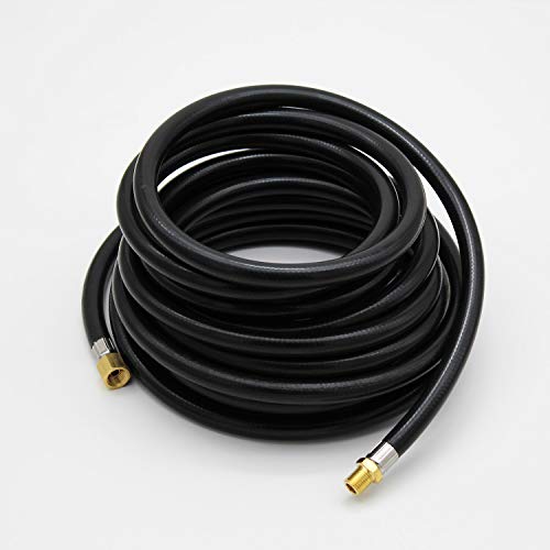 MENSI 25FT Propane Torch Extension Hose With 1/4" NPT Ball Fittings Female Thread and 1/4" Male NPT Thread on End for DIY Torch, Grill, Heater