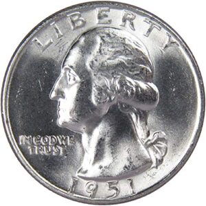 1951 d washington quarter bu uncirculated mint state 90% silver 25c us coin