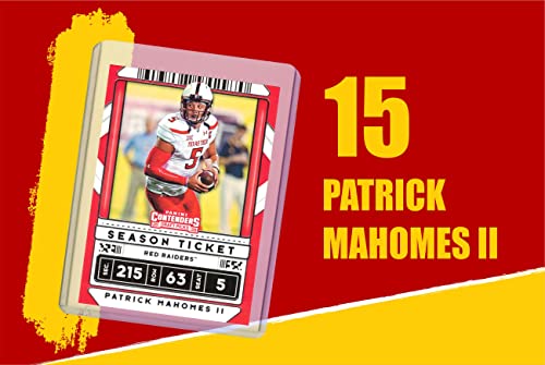 Patrick Mahomes Football Cards (5) Assorted Bundle - Kansas City Chiefs Trading Card Gift Set