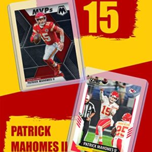 Patrick Mahomes Football Cards (5) Assorted Bundle - Kansas City Chiefs Trading Card Gift Set