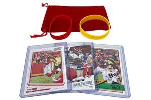 kareem hunt football cards (3) assorted bundle - kansas city chiefs trading card gift set