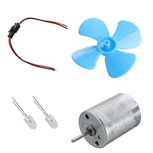 Yziss DIY Kits 6-9V Wind Turbine Micro Motor/Mini Blue Leaf Paddle/Diodes/Cables