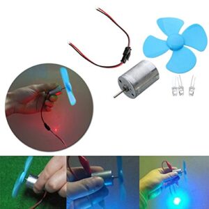 Yziss DIY Kits 6-9V Wind Turbine Micro Motor/Mini Blue Leaf Paddle/Diodes/Cables