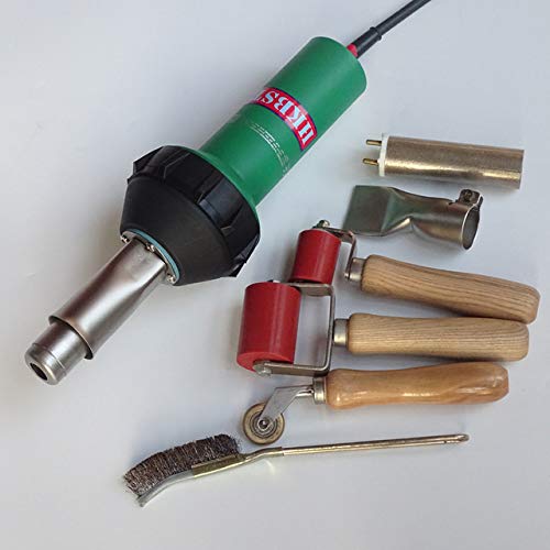 Hot Air Plastic Welding Gun With Rollers,Penny Roller,2pcs Flat Nozzle,Brush And Spare Heat Element With Mica Tube (110V Plastic Welder type 1)