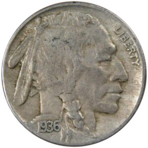 1936 s indian head buffalo nickel 5 cent piece vf very fine 5c us coin