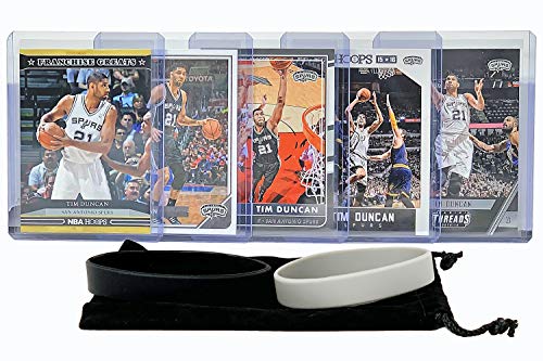 Tim Duncan Basketball Cards Assorted (5) Bundle - San Antonio Spurs Trading Card Gift Pack