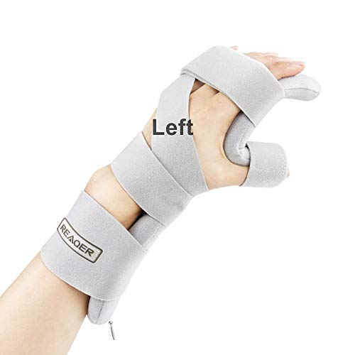 REAQER Stroke Resting Hand Splint Bendable Night Immobilizer Muscle Atrophy Hemiplegia Rehabilitation Straighten Your Fingers Hand, Wrist (Left)