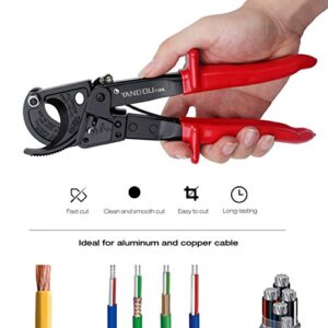 Yangoutool Ratchet Cable Wire Cutter and Heavy Duty Aluminum Copper Ratchet Cable Cutter for Cutting Electrical Wire Up to 240mm² Cutter Pliers