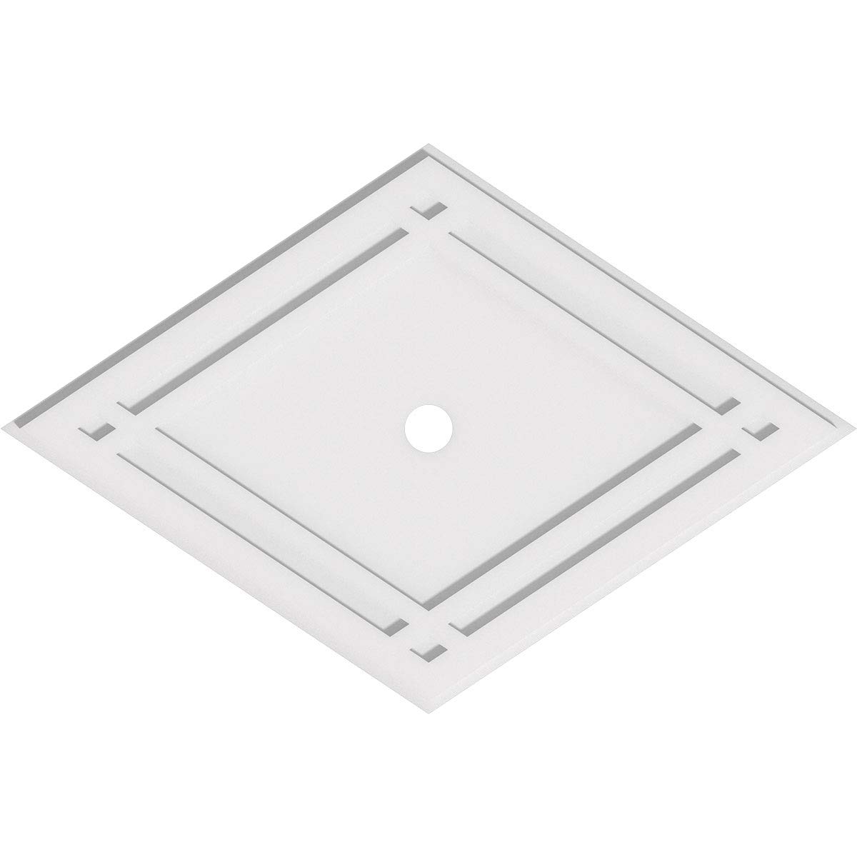 Ekena Millwork CMP36X24DD-02000 Diamond Architectural Grade PVC Contemporary Urethane Ceiling Medallions 36"W x 24"H x 2"ID x 12 3/4"C x 1"P