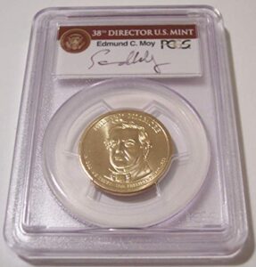 2010 millard fillmore presidential missing edge lettering error moy signed label dollar ms67 pcgs