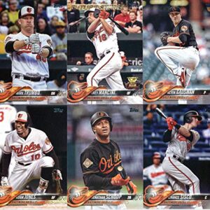 Baltimore Orioles 2018 Topps Complete 23 Card Regular Issue Team Set with Manny Machado, Trey Mancini Future Stars and Rookie Cards Plus