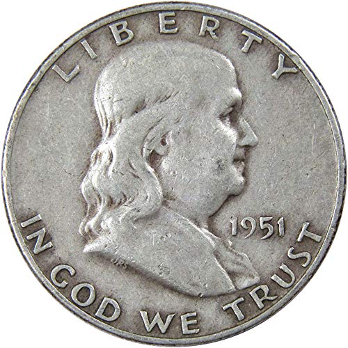 1951 D Franklin Half Dollar VF Very Fine 90% Silver 50c US Coin Collectible