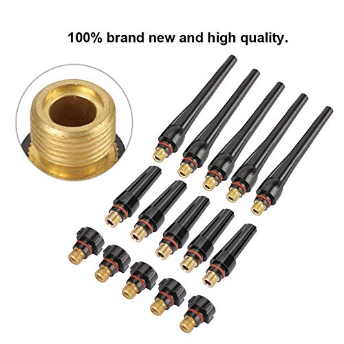 TIG Back Cap Kit 57Y02 57Y03 57Y04, TIG Torch Part Accessory Replacement Part for WP-17/18/26 Welding Torch(15pcs57Y02 57Y03 57Y04)