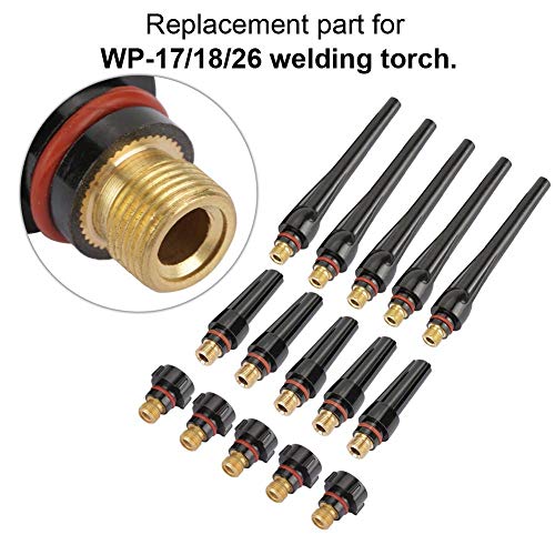 TIG Back Cap Kit 57Y02 57Y03 57Y04, TIG Torch Part Accessory Replacement Part for WP-17/18/26 Welding Torch(15pcs57Y02 57Y03 57Y04)