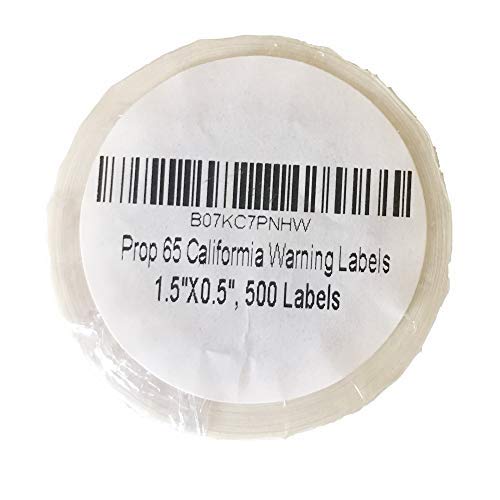 FirstZi Adhesive Paper California Prop 65 Warning Labels Sign Short Form - 0.5x1.5 Inches - 500 Stickers per Roll