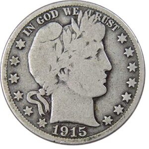 1915 s barber half dollar g good 90% silver 50c us type coin collectible