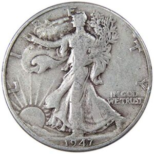 1947 d liberty walking half dollar vg very good 90% silver 50c us coin