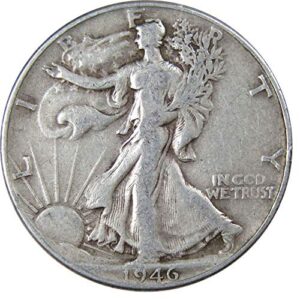 1946 liberty walking half dollar ag about good 90% silver 50c us coin