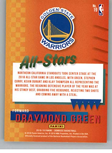 2018-19 Donruss All-Stars Basketball Card #19 Draymond Green Golden State Warriors Official NBA Trading Card Produced By Panini