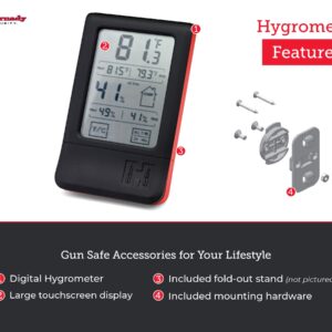 Hornady Digital Hygrometer, 95909 - Indoor Temperature and Humidity Monitor with Touchscreen LCD Display - Ideal Room Thermometer Hygrometer for Gun Safes & Cabinets, Closets, Workbench & More