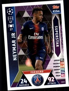 2018-19 topps uefa champions league match attax superstars #su13 neymar jr paris saint-germain official futbol soccer card