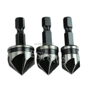 tameco 3pc 12mm 16mm 19mm countersink bore set 1/4" hex shank wood plastic chamfer bit r06 drop ship