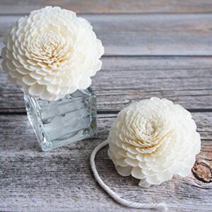 Mixed White Sola Flower with Cotton Wick Diffuser Set Replacement for Home Fragrance by Plawanature