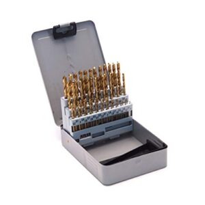 51-Piece Metric Index Drill Bit Set, 1.0-6.0 mm in 0.1 mm Increments, HSS with Titanium Nitride (TiN) Coating